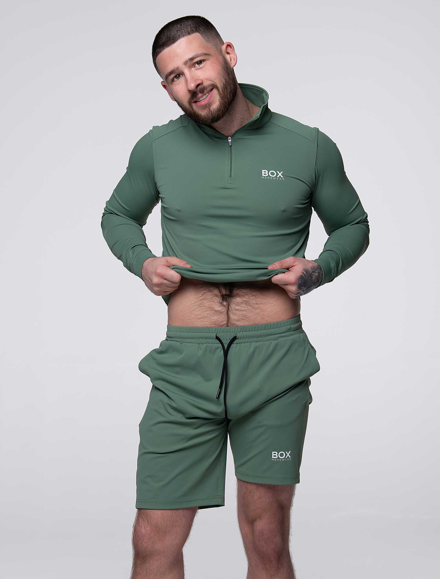 Active Panelled Sports Shorts - Green – Box Menswear